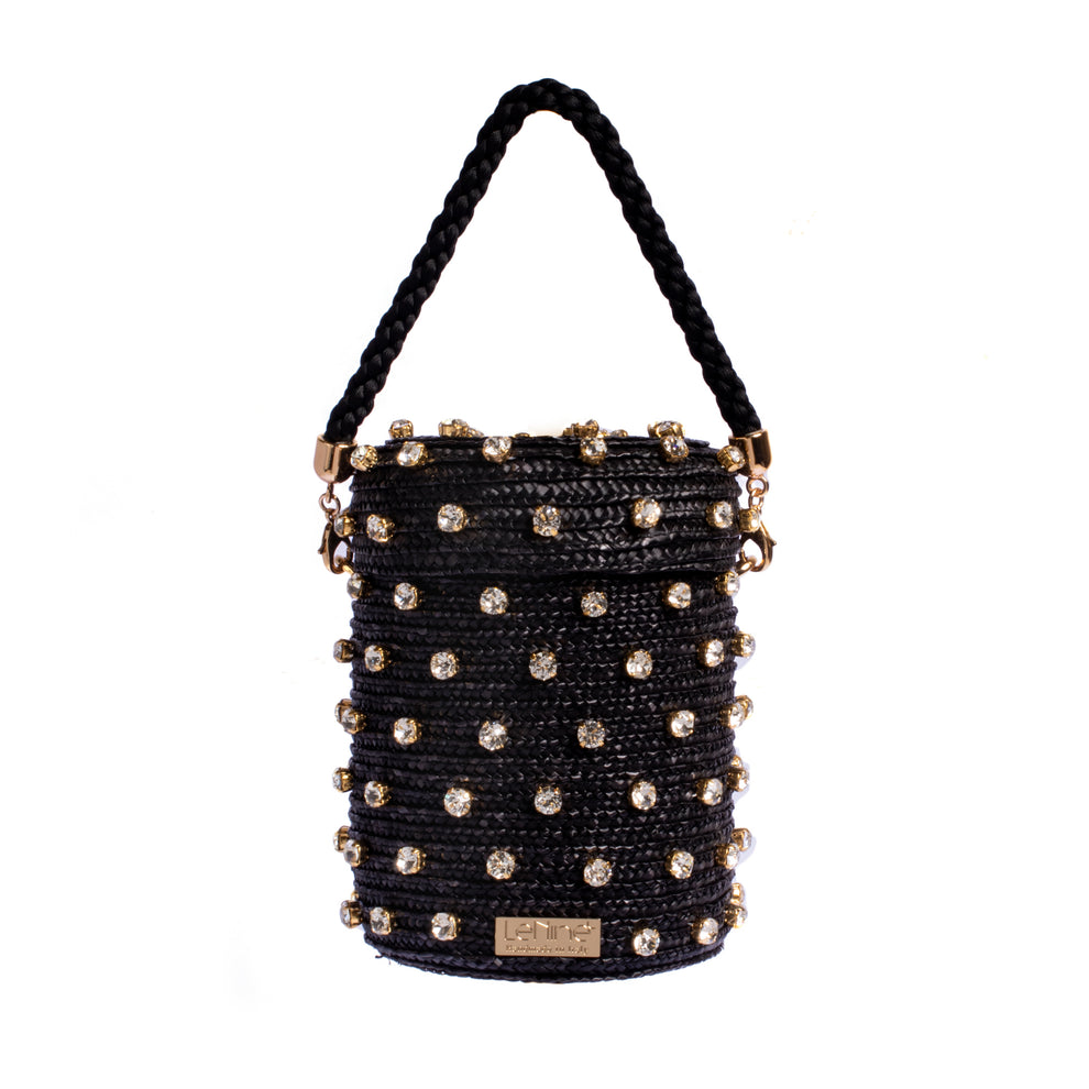 Le Nine Mini Cylinder Black Raffia Bag – ismylova